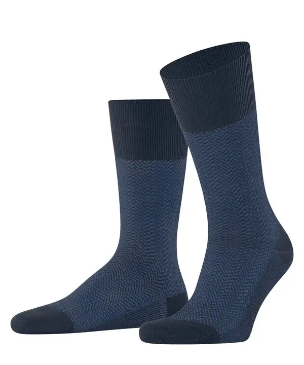Falke Airport Herringstripe Dress Socks - Blue