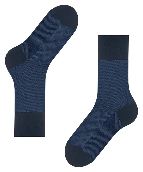 Falke Airport Herringstripe Dress Socks - Blue