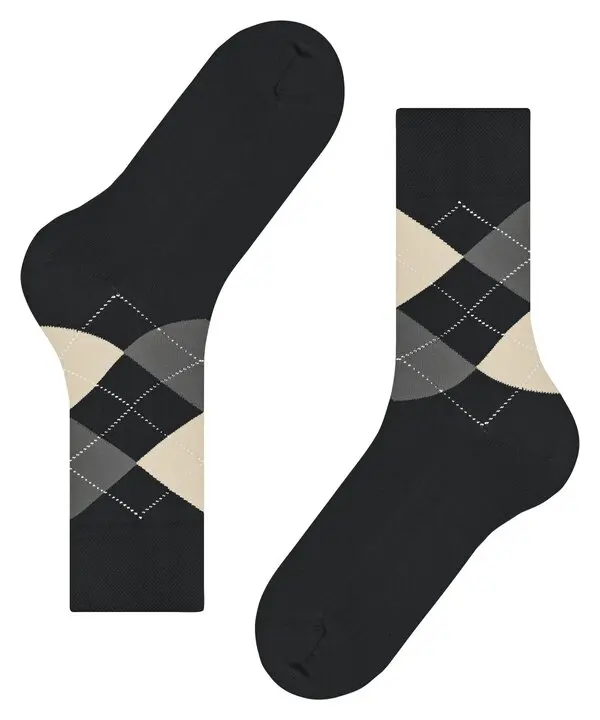 Falke Sensitive Argyle Crew Socks - Black