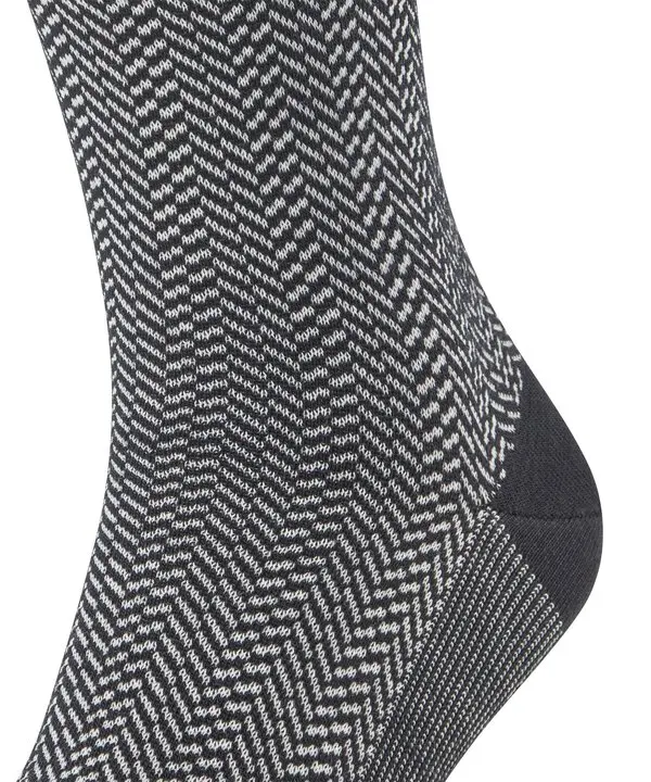 Falke Airport Herringstripe Dress Socks - Black