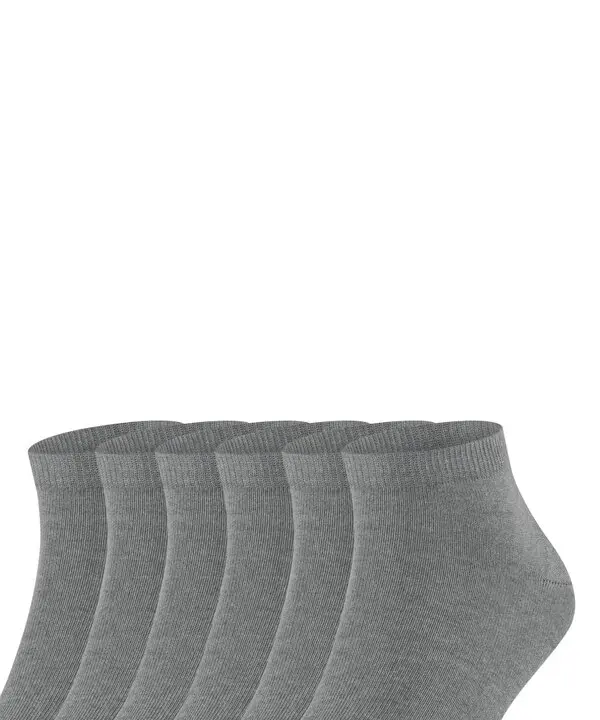 Falke Six-pack Of Ankle Socks In Compact Cotton - Grey