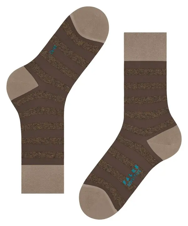 Falke Sensitive Mapped Line Crew Socks - Brown