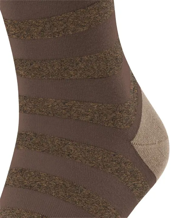 Falke Sensitive Mapped Line Crew Socks - Brown