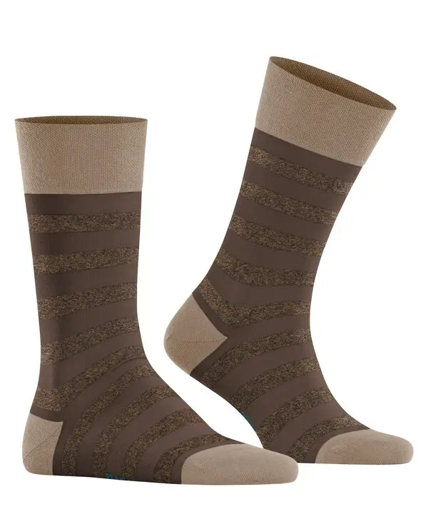 Falke Sensitive Mapped Line Crew Socks - Brown