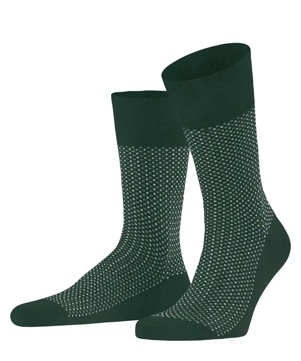 Falke Uptown Tie Patterned Dress Socks - Green