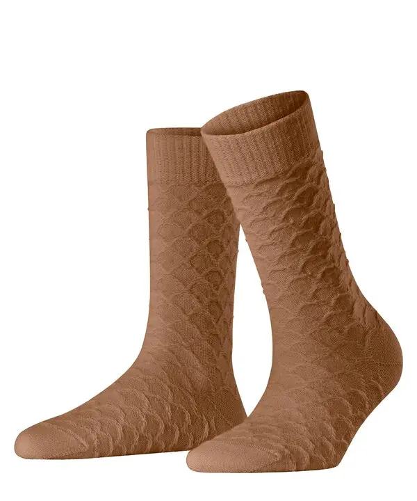 Falke Colossal Nest Patterned Boot Socks - Brown