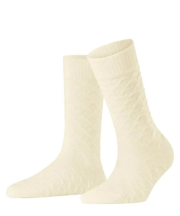 Falke Colossal Nest Textured Crew Socks - White
