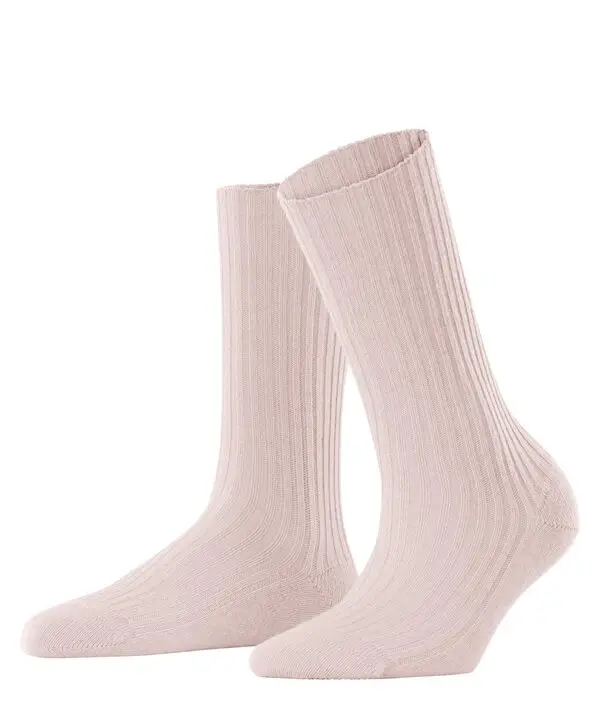 Falke Cosy Wool Rib Boot Socks - Rose