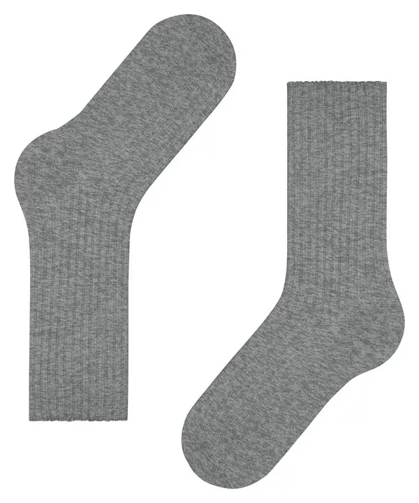 Falke Cosy Wool Blend Ribbed Boot Socks - Grey