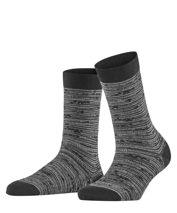 Falke Family Special Edition Textured Crew Socks - Black