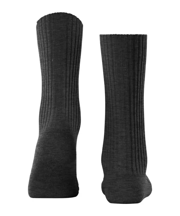 Falke Cosy Wool Ribbed Boot Socks - Grey