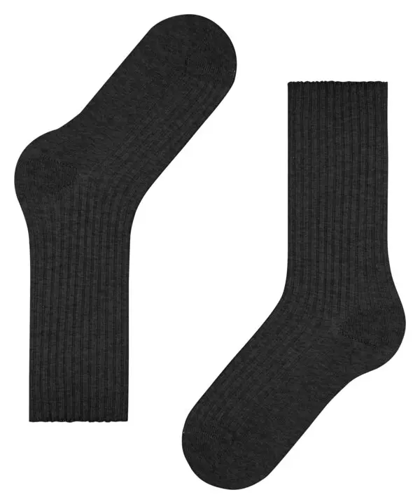 Falke Cosy Wool Ribbed Boot Socks - Grey