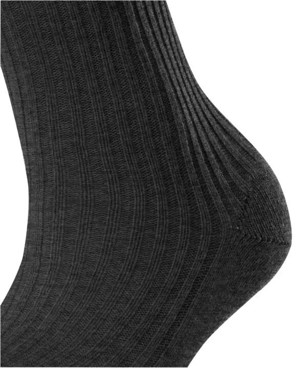 Falke Cosy Wool Ribbed Boot Socks - Grey
