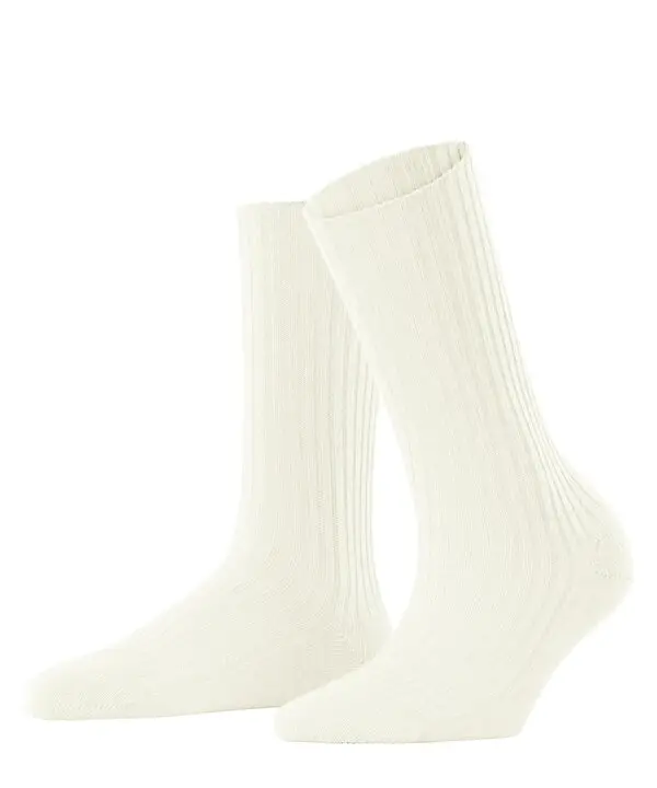 Falke Cosy Wool Rib Boot Socks - White