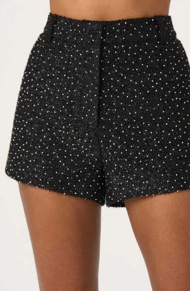 Astr The Label Wynn Beaded Tweed Shorts