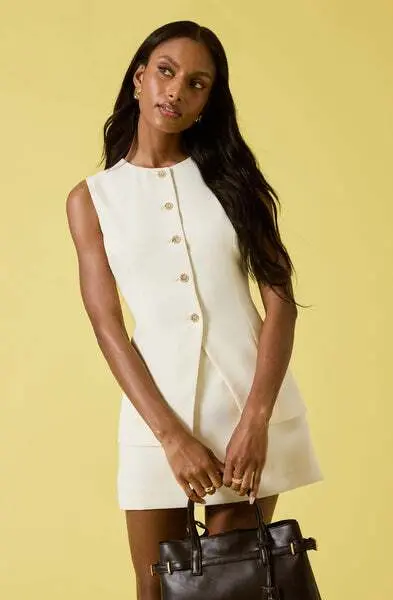 Astr The Label Dilone Vest Mini Dress - Cream