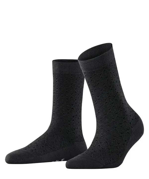 Falke Tactile Dot Crew Socks - Black