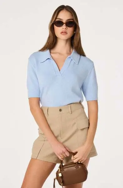 Astr The Label Brauwin Polo Sweater - Blue