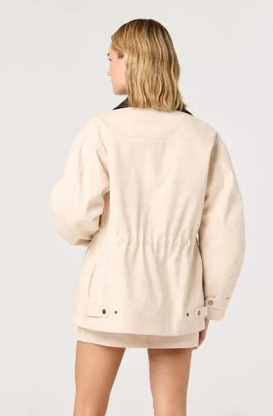 Astr The Label Collins Quilted Puffer-lined Denim Jacket