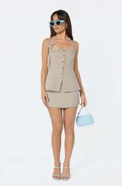 Astr The Label Agni Checker Mini Skort