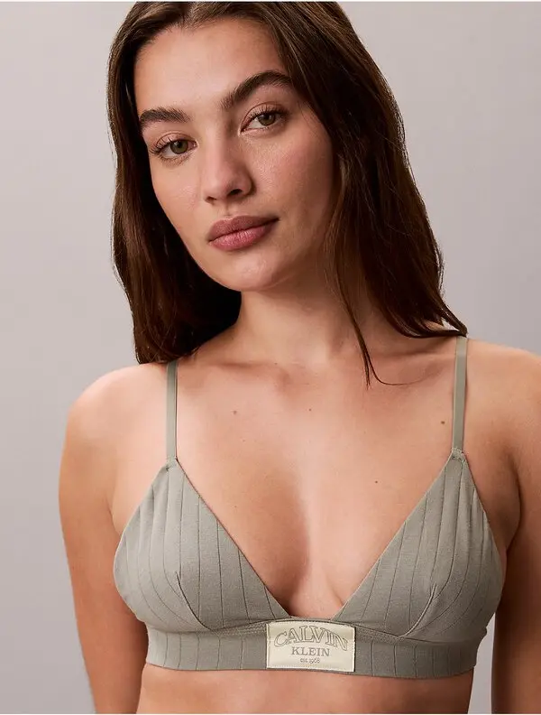 Calvin Klein Heritage Classic Cotton Stretch Lightly Lined Triangle Bra - Shadow