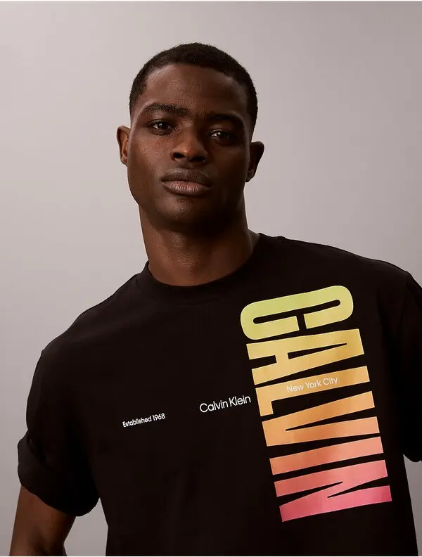 Calvin Klein Pride Bold Logo Relaxed Tee - Black