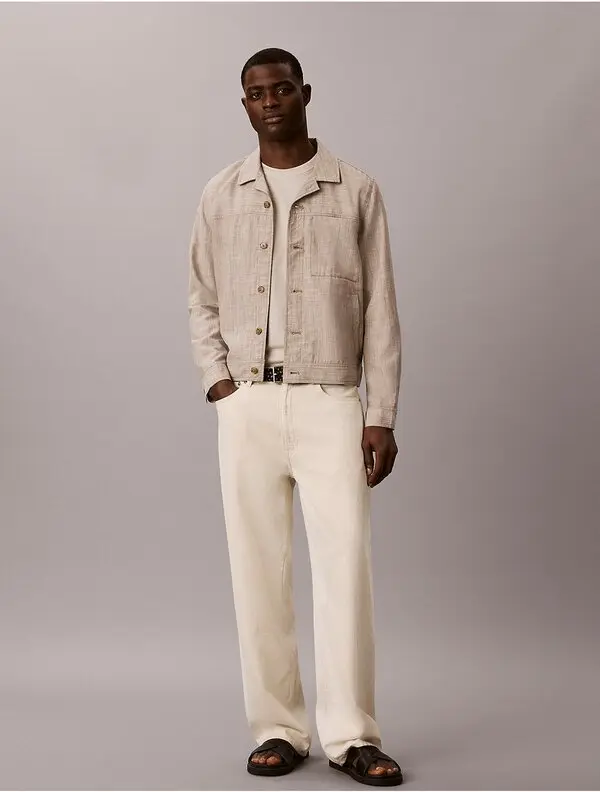 Calvin Klein Lightweight Relaxed Shirt Jacket - Roasted Cashew