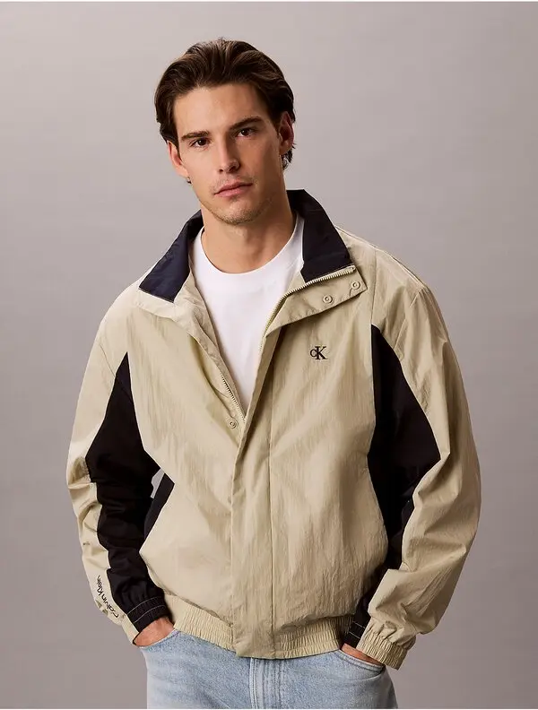 Calvin Klein Lightweight Colorblock Windbreaker Jacket - Mint