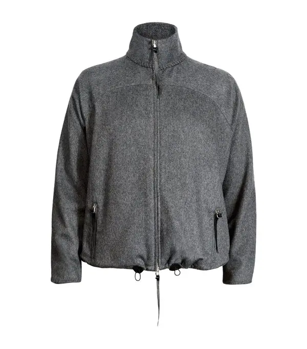 ALAN SCOTT Cashmere-blend Track Sweater With Leather Pulls