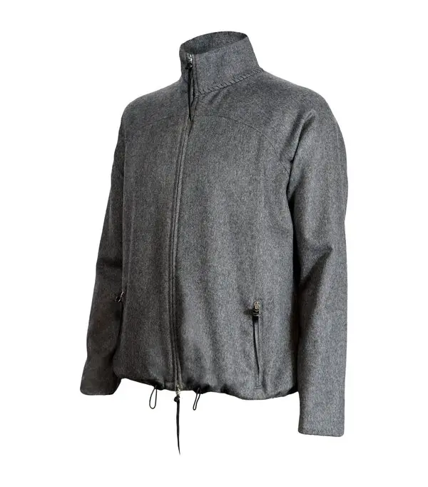 ALAN SCOTT Cashmere-blend Track Sweater With Leather Pulls