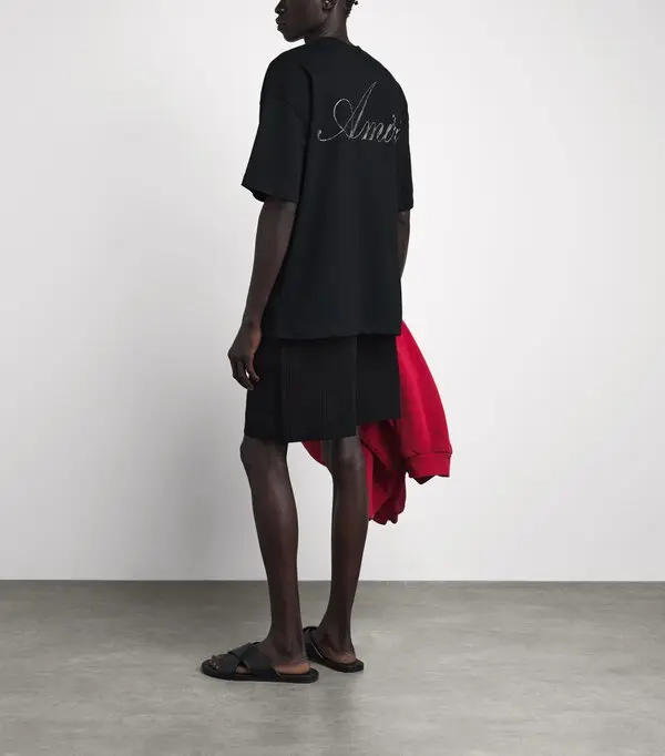 Amiri Cotton Crystal Logo T-shirt