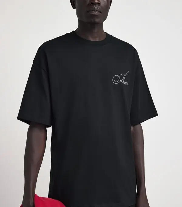 Amiri Cotton Crystal Logo T-shirt