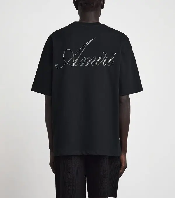 Amiri Cotton Crystal Logo T-shirt