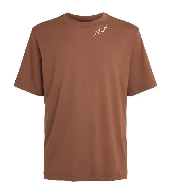 Amiri Cotton Script T-shirt - Brown