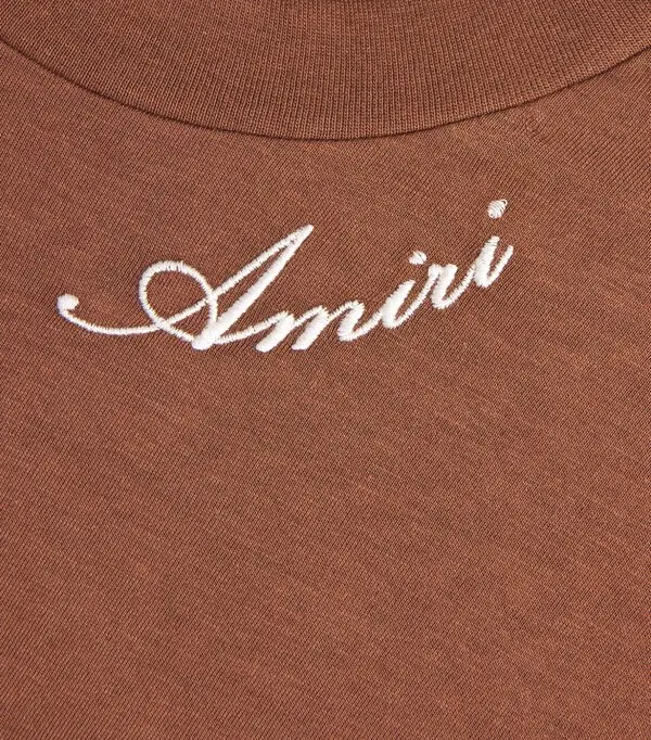 Amiri Cotton Script T-shirt - Brown