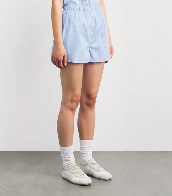 SPORTY & RICH Cotton Mini Boxer Shorts With Stripes And Embroidery