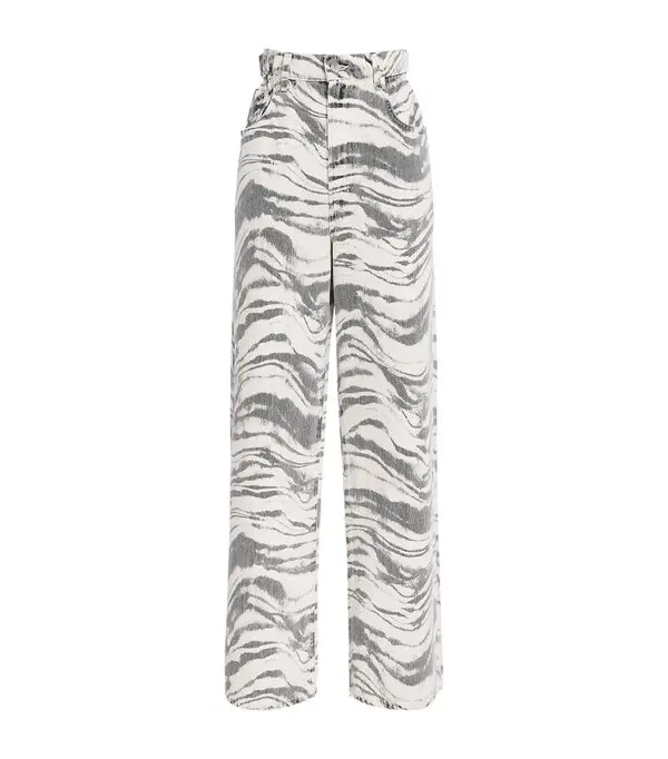 AGOLDE Printed Lyonne Wide-leg Jeans - Grey