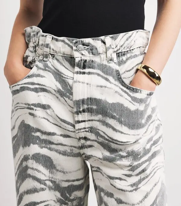 AGOLDE Printed Lyonne Wide-leg Jeans - Grey