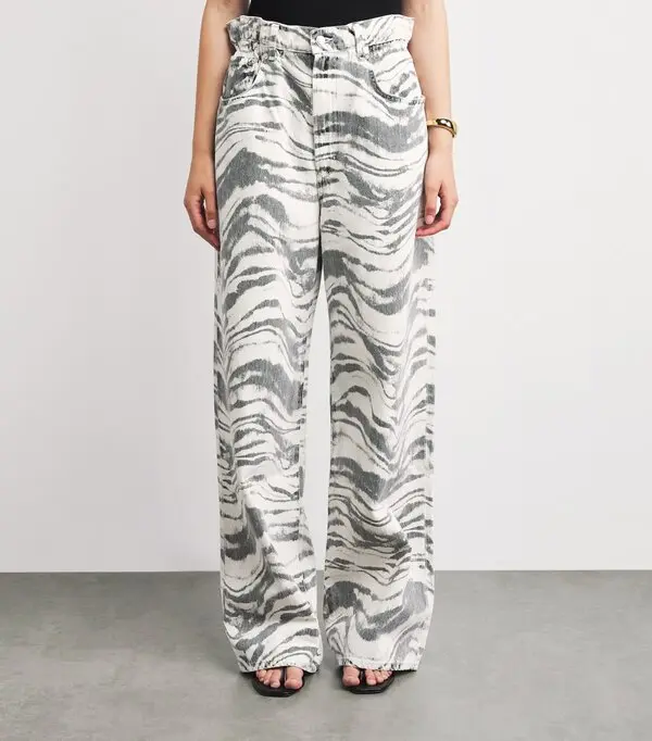 AGOLDE Printed Lyonne Wide-leg Jeans - Grey