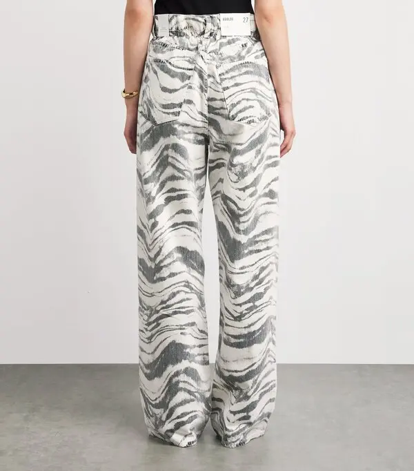 AGOLDE Printed Lyonne Wide-leg Jeans - Grey