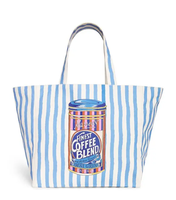 Harrods Cotton Canvas Coffee Tote Bag