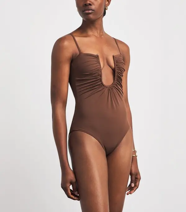 Christopher Esber Arched One Piece Swimsuit - Brown