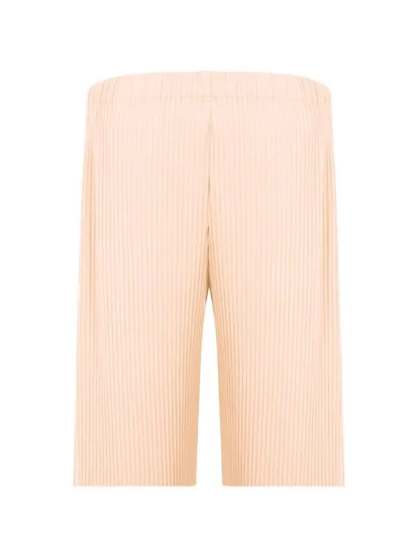 Issey Miyake Pleated Bermuda Shorts - Beige