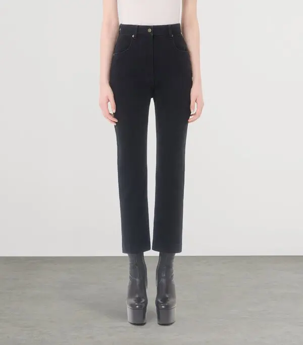 Valentino Garavani Cropped Straight Leg Jeans - Black