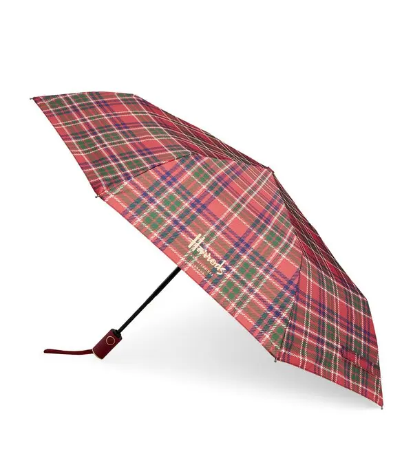 Harrods Tartan Umbrella - Red