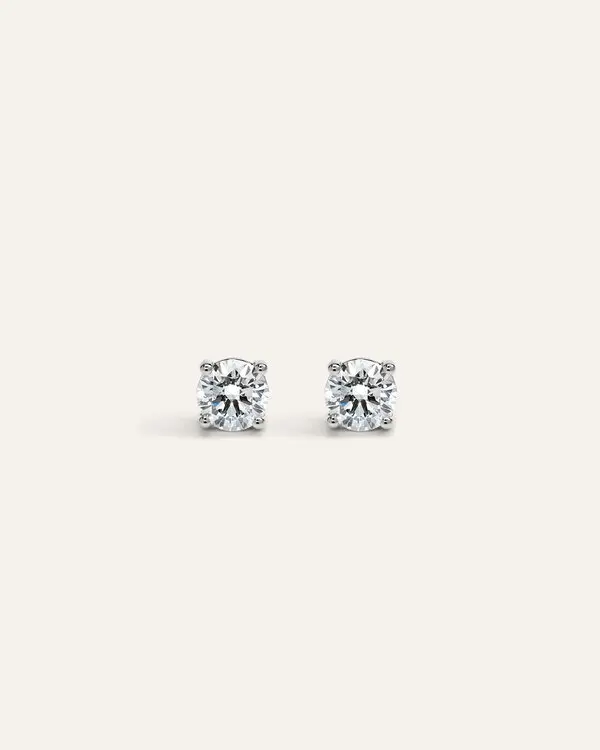 Quince 14k Gold Lab-grown Diamond Four-prong Solitaire Studs - White Gold