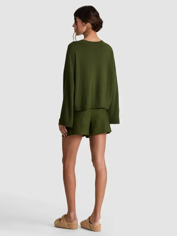 Alice + Olivia Margie Wool Pullover - Dark Fern