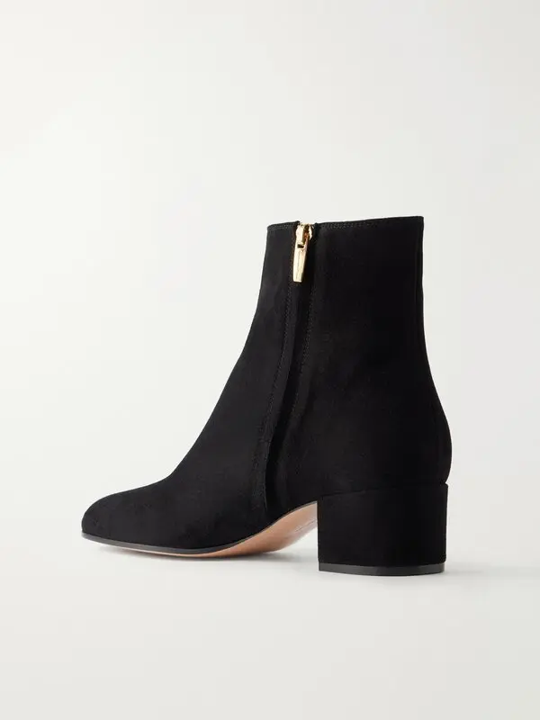 GIANVITO ROSSI Joelle 45 Suede Ankle Boots - Black