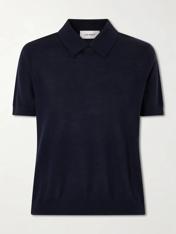 LISA YANG Naara Cashmere Polo T-shirt - Blue