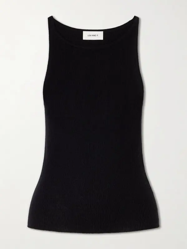 LISA YANG Lynette Ribbed-knit Cashmere Tank - Black